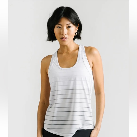 ZYIA | Tops | Zyia Womens Havana Sheer Striped White Racer Back ...